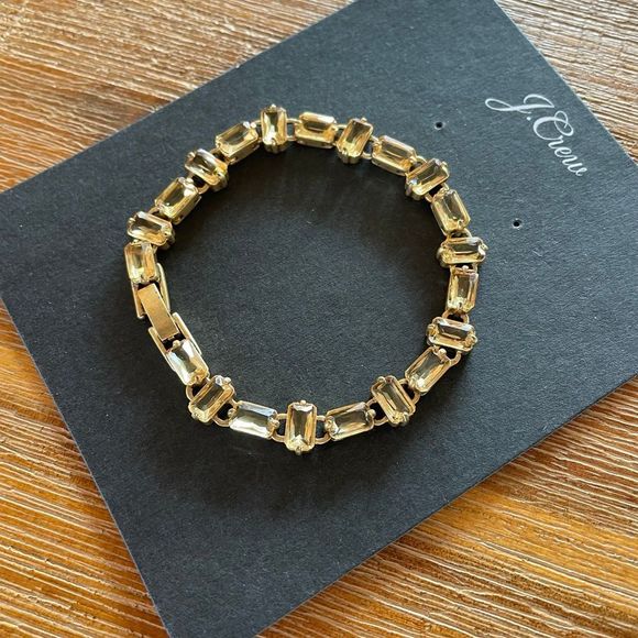 Jewelry | Jcrew Gem Link Bracelet Gold | Poshmark